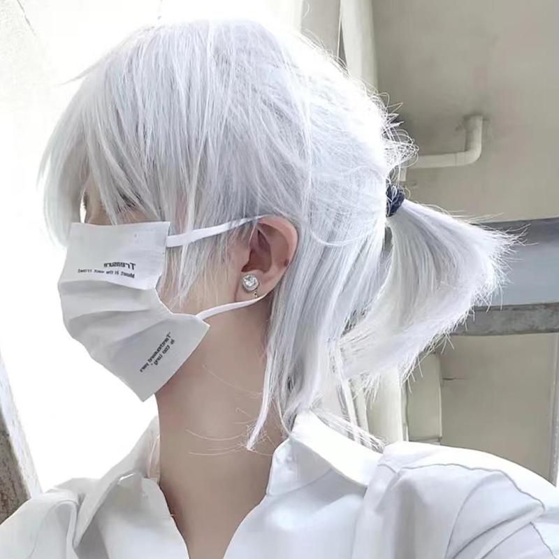 Rambut palsu putih putih putih putih putih ekor serigala Yi Anda - Shop ...