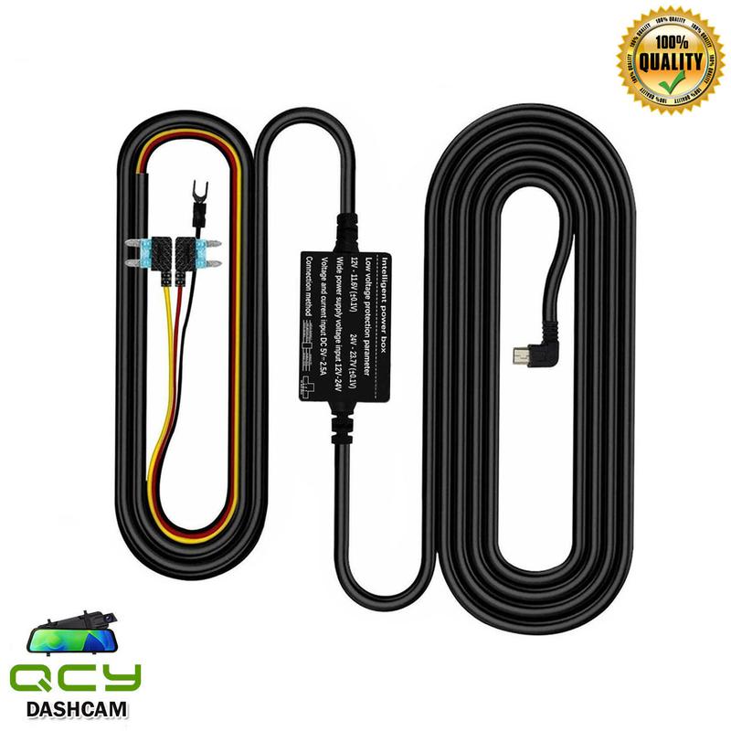 QCY Dash Cam Hard Wire Kit Mini USB Built-in Fuse 5V/2A 10 feet ...