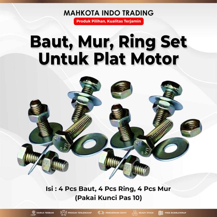 Jual Baut Plat Nomor / Baud Ring Mur Tatakan Dudukan Plat SET - Kab ...
