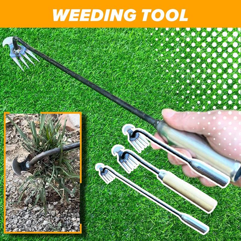 Weeding Uprooting Tool Steel Weed Puller 4 Teeth Weeder Digging ...