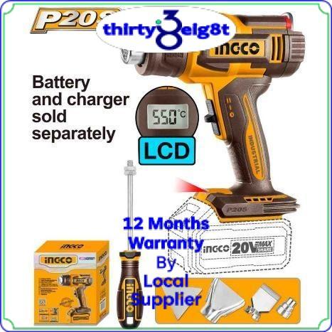 INGCO 20V LI-ION HEAT GUN 30/550 & NOZZLES HGLI2002 / HGLI2003 - TikTok ...