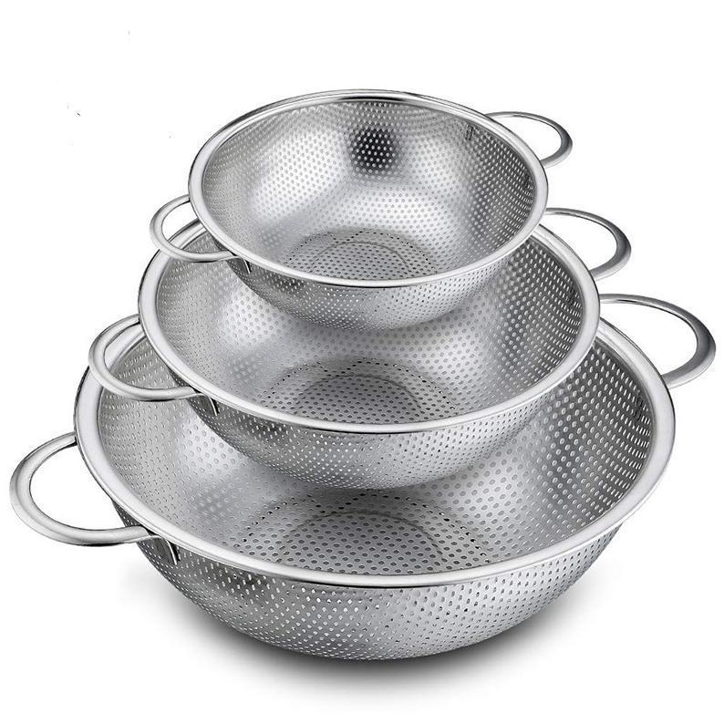 Stainless Steel Colander Strainer Sieve Fruit Food Basket - TikTok Shop ...