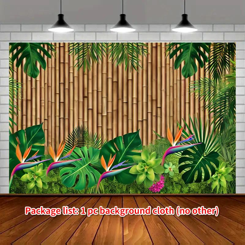1pc Tropical Bamboo Polyester Backdrop Cloth, 8x6ft Multifunctional ...