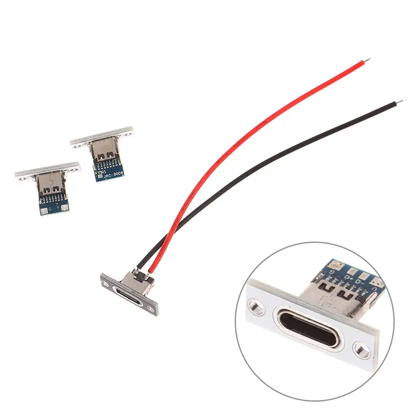 USB Jack Type-C 2Pin 2P 4P Waterproof Strip Line Of Solder Joint Female ...