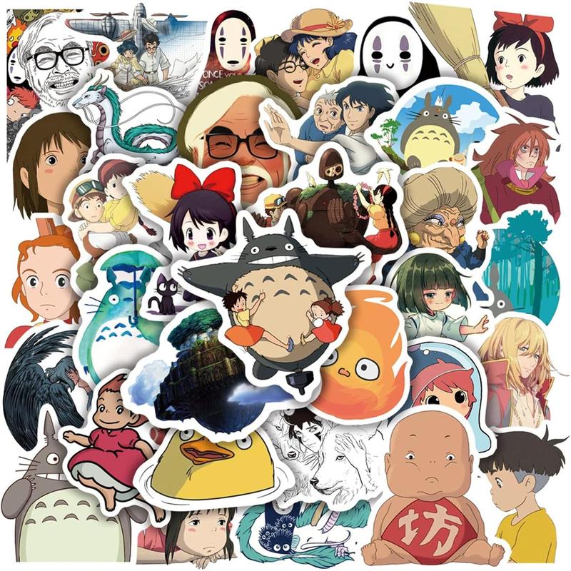 50 count Cartoon Stickers, Kawaii Studio Ghibli Anime Stickers - TikTok ...