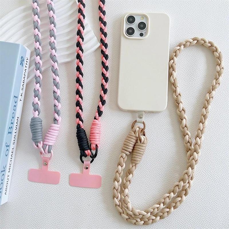 Rantai Kunci Lanyard Berwarna-warni, Tali Bahu Silang, Tali Jalinan ...