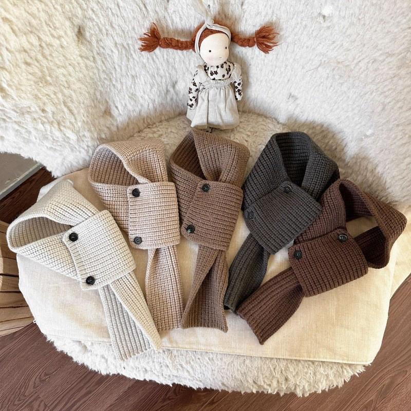 Winter Baby Scarf Warm Knit Woolen Neck Covers Kids Solid Color ...