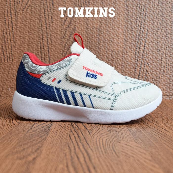 Promo TOMKINS Crystal - Putih Biru Sepatu Perekat Casual Anak TK ...