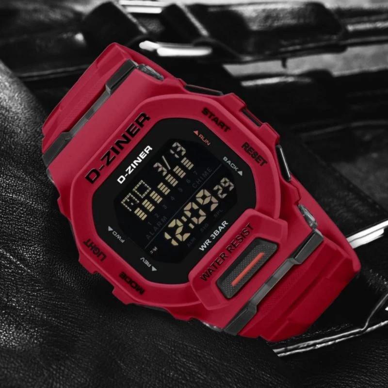 TERLARIS Jam Tangan Sporty D-ZINER 8312 RUBBER Digital Time Tahan air ...
