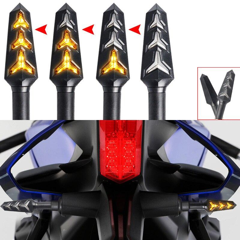2pcs Motorcycle Turn Signal Light Flashing Motorbike LED Bendable ...
