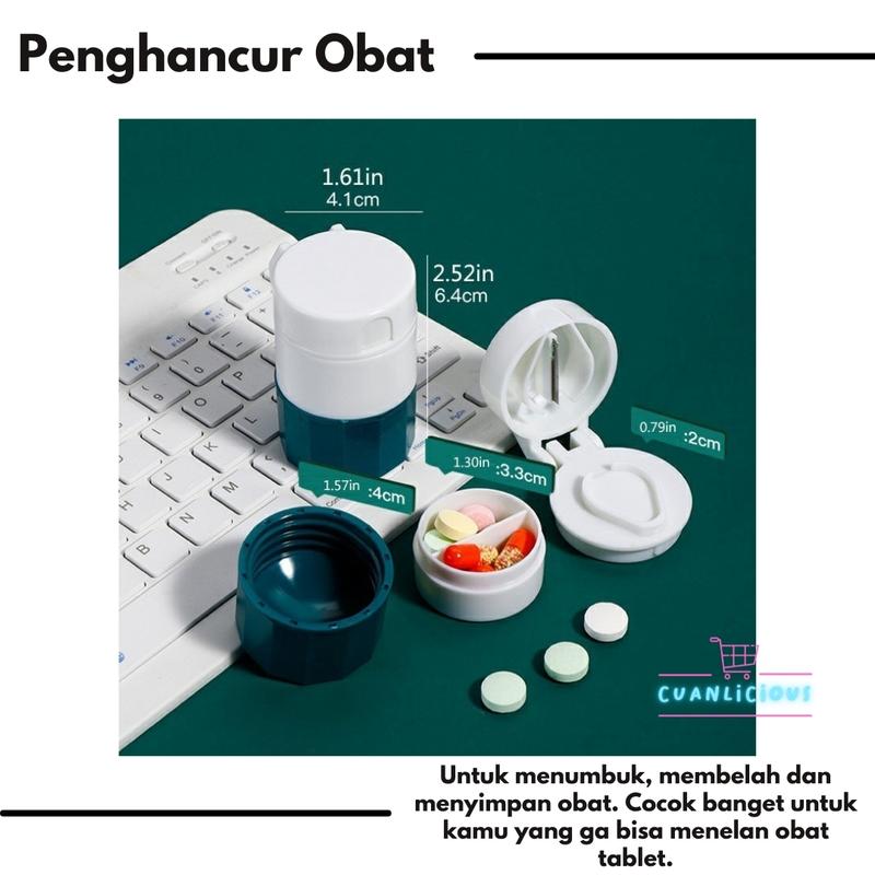 Alat Penghancur / Penumbuk / Penghalus /Penyimpanan Obat Portabel Wadah ...