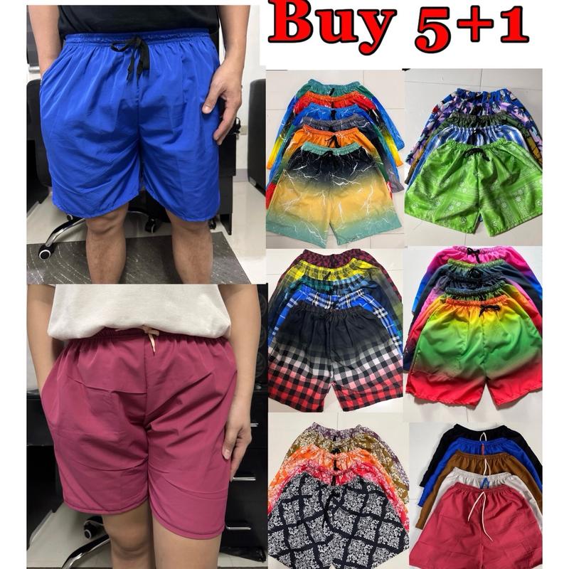 6 Pcs Taslan Short (Plain/Assorted Design) Above the knee Unisex ...