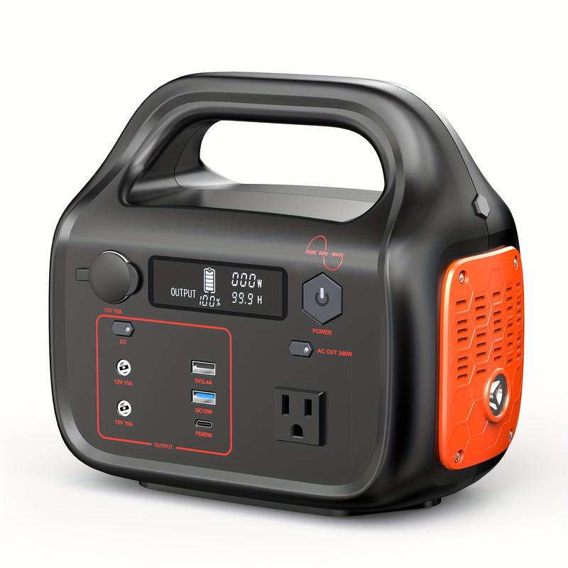 300W Portable Solar Power Station with AC Outlets, USB & DC Ports ...