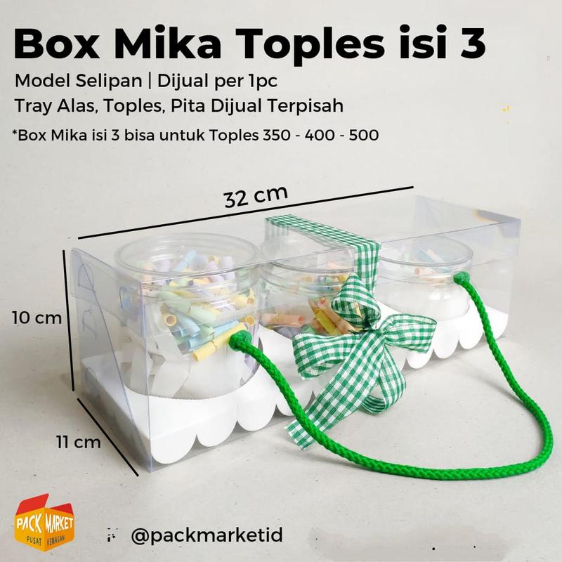 Box Mika Toples isi 3 - Box Bening Mika Kertas - Shop | Tokopedia