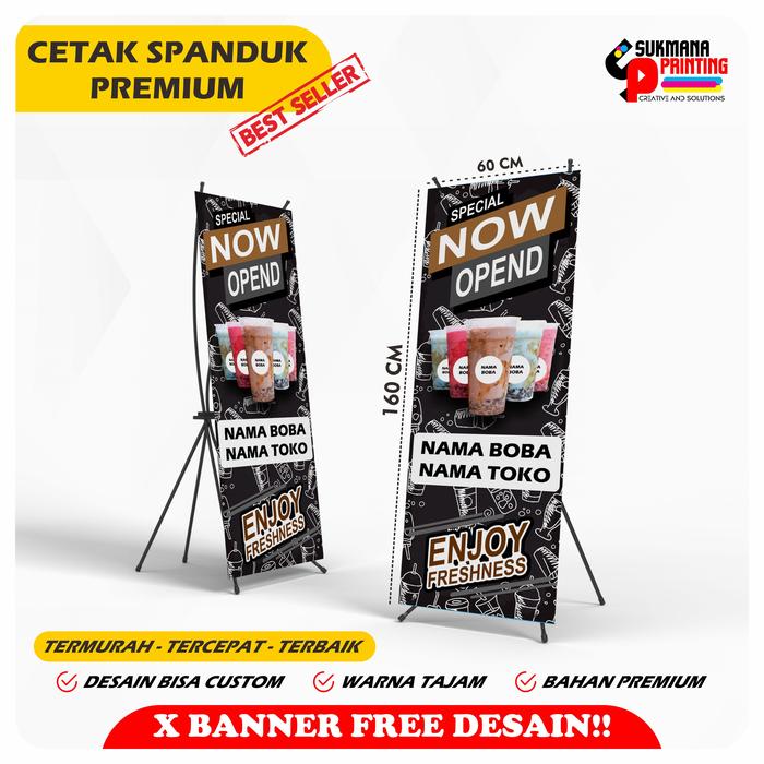 Jual Cetak X-Banner Stand 1 Set Rangka Dan Tiang Spanduk X Banner ...
