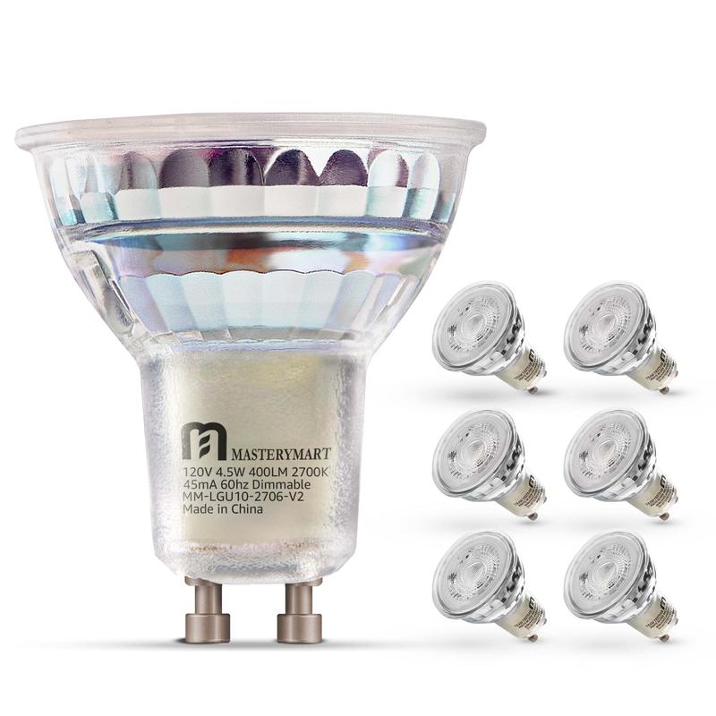 MASTERY MART GU10 LED Light Bulbs,50 Watt Halogen Equivalent,4.5W ...