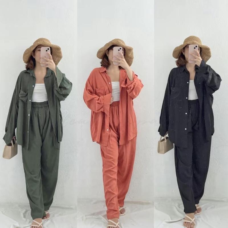 ALEXA OVERSIZED LINEN POLO AND PANTS SET COORDINATES - TikTok Shop ...