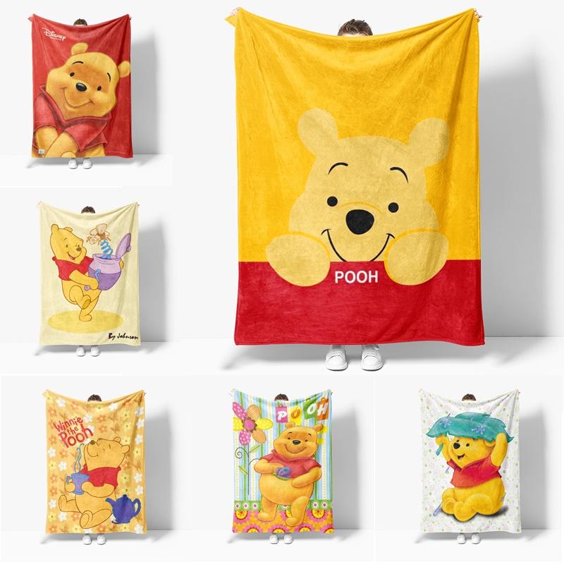 The Pooh Bear 4 Size Flannel Blanket Winnie Cute Cartoon Children ...