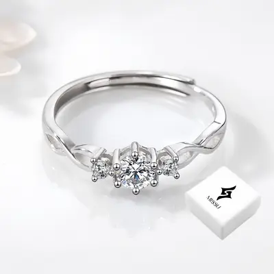 Missu Adjustable Infinity Promise Ring with Box Engagement Wedding Ring ...
