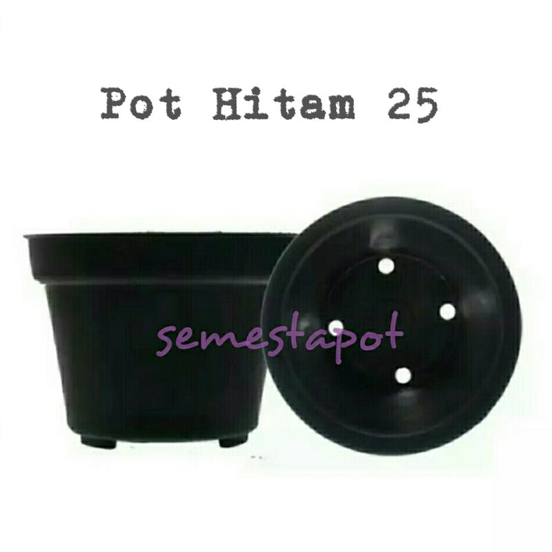 Pot Hitam Bunga Tanaman Ukuran 25 cm - Shop | Tokopedia