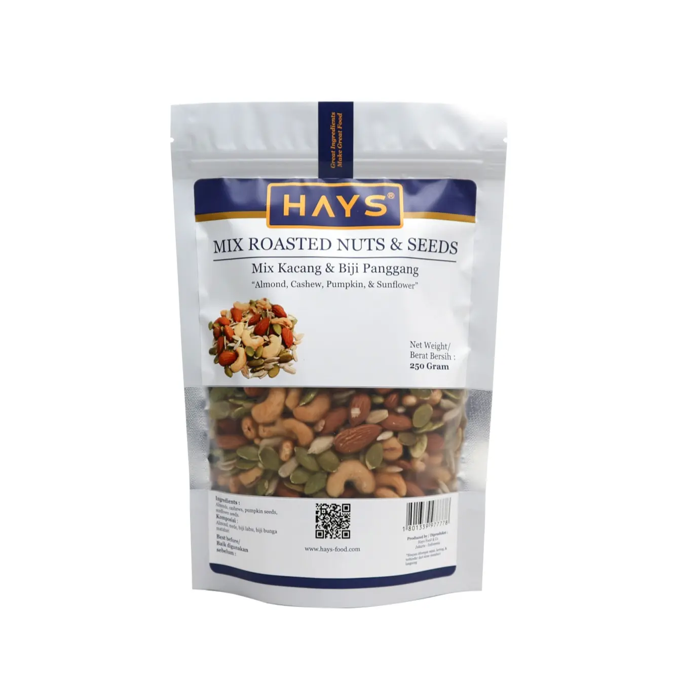 Mix Roasted Nuts & Seeds 250 GRAM Almond Mede/Mete Pumpkin Sunflower ...