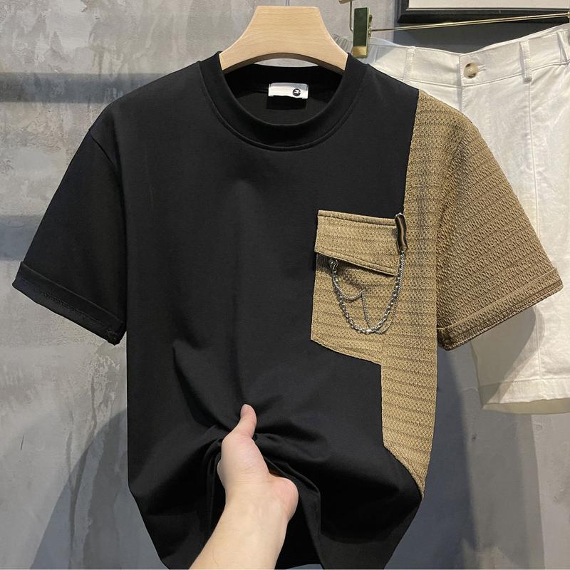 Kemeja-T Gaya Retro Amerika, Bahan Jahitan, Kemeja-T Zip, Lengan ...