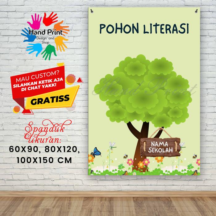 Jual Cetak Spanduk Banner Pohon Literasi Sekolah Pohon Cita - Cita Tema ...