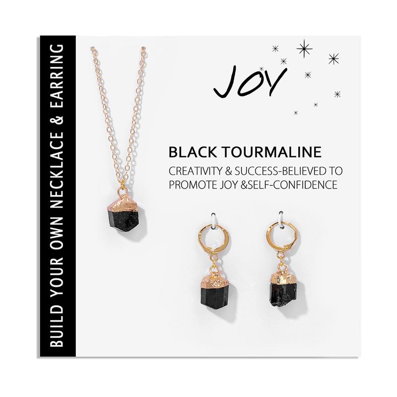 Set Kalung dan Anting-Anting Batu Mentah, Turmalin Hitam dan - TikTok ...