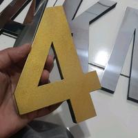 Jual Huruf Angka timbul stainles spon tinggi 15cm.Warna Gold cat - B ...