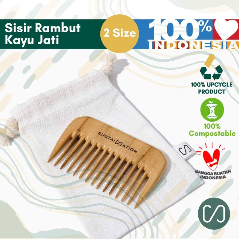 Sustaination Sisir Kayu Jati Lokal (8 & 12 cm) - Shop | Tokopedia