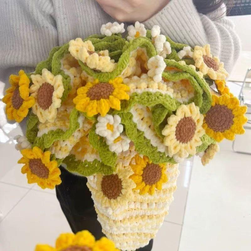 Kit Selimut Sejambak Daisy Bunga Matahari, Mengait Berwarna-warni ...