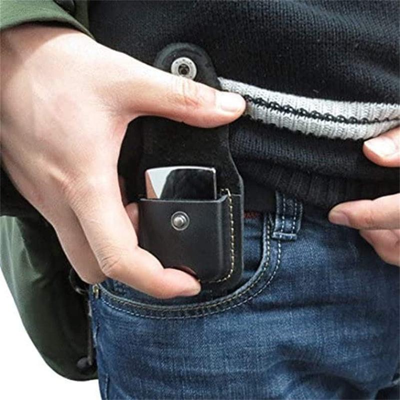Black Lighter Case Handmade Pu Leather Lighter Bag With Belt - TikTok ...