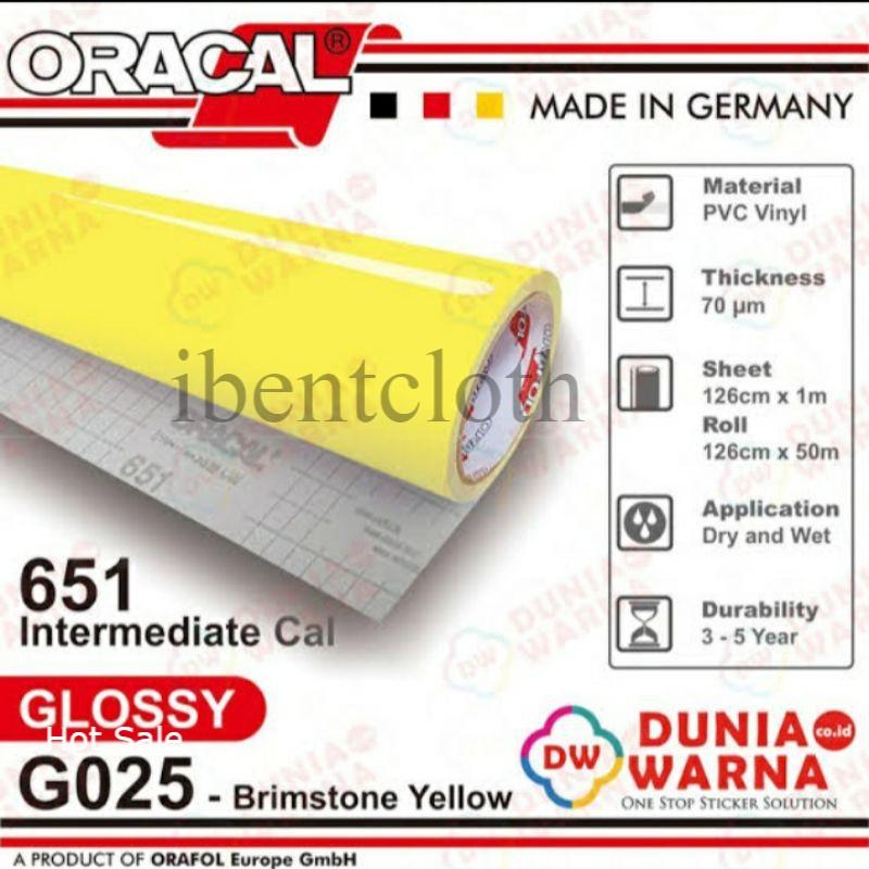 STICKER ORACAL KUNING LEMON 025 DOFF / GLOSSY - Shop | Tokopedia