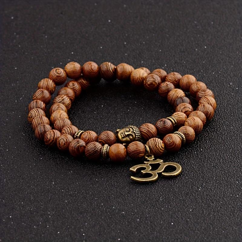 1pc 108 Mala Wenge Beads Wooden Wrapped Bracelets, Prayer Yoga - TikTok Shop Singapore