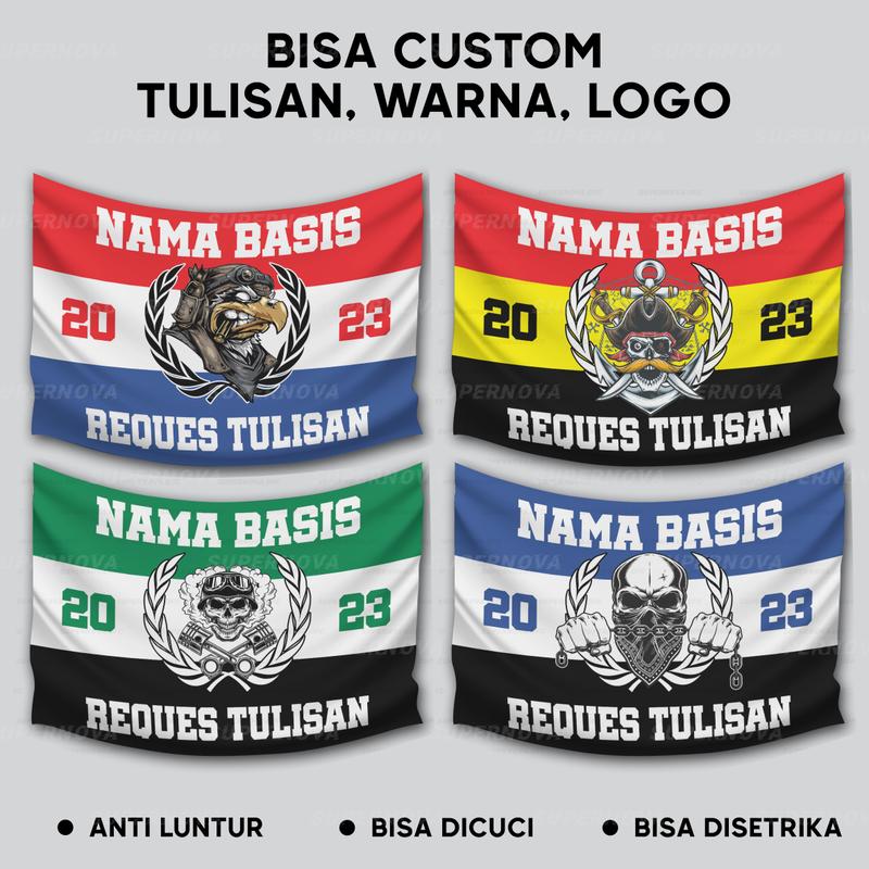 BENDERA BASIS SUPORTER JUMBO BEBAS REQUEST | BENDERA KOMUNITAS - Shop ...