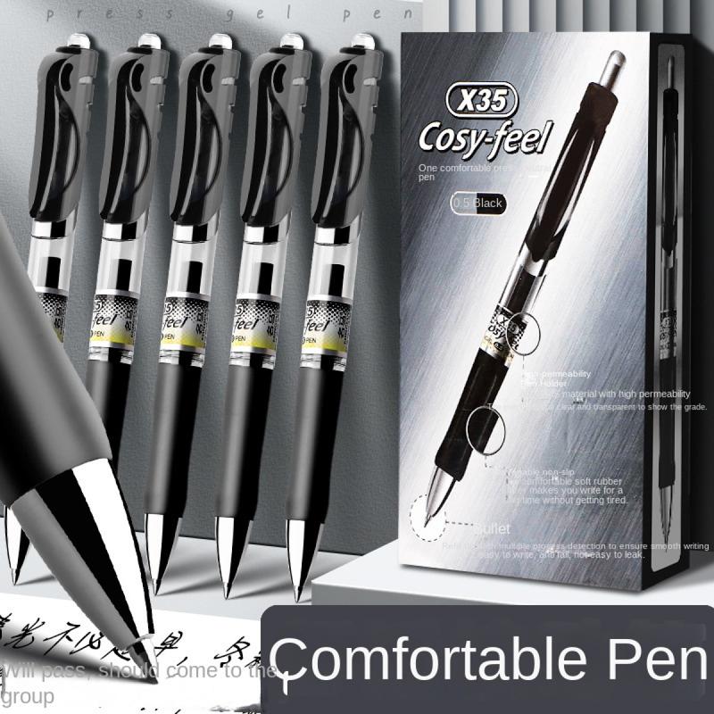 Pen Gel Boleh Tarik, Jenis Tekan, 0.5mm, Hitam untuk Peperiksaan ...