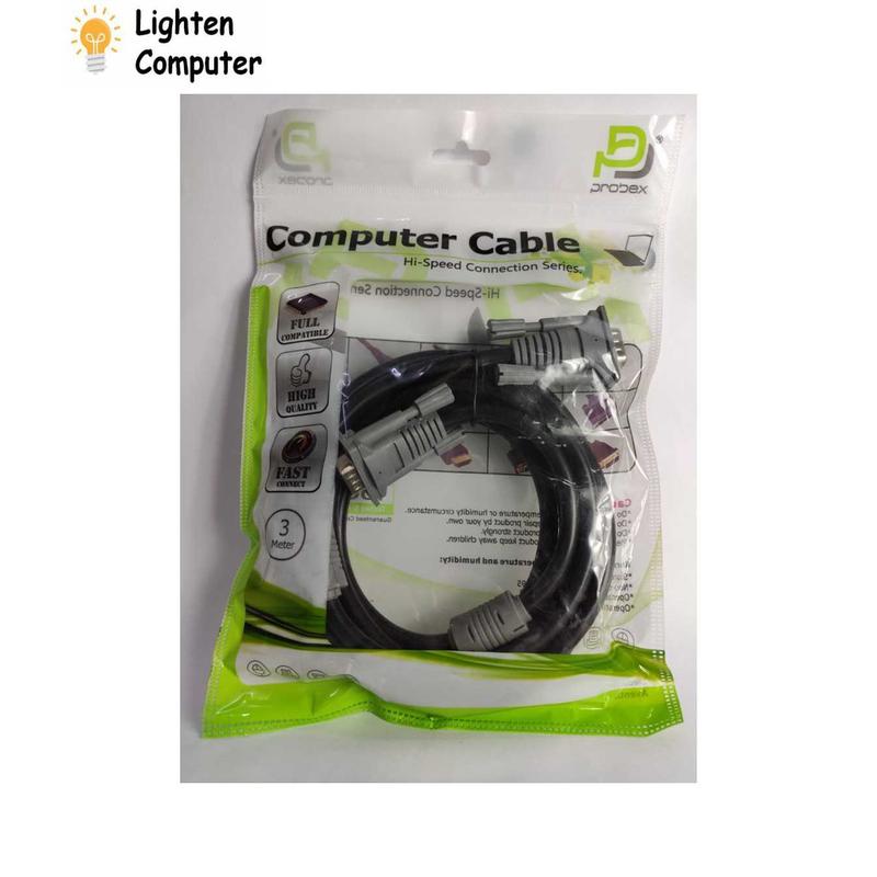 Probex 15 Pin Male to Male VGA Cable - 3 Meter - Computer / Laptop ...