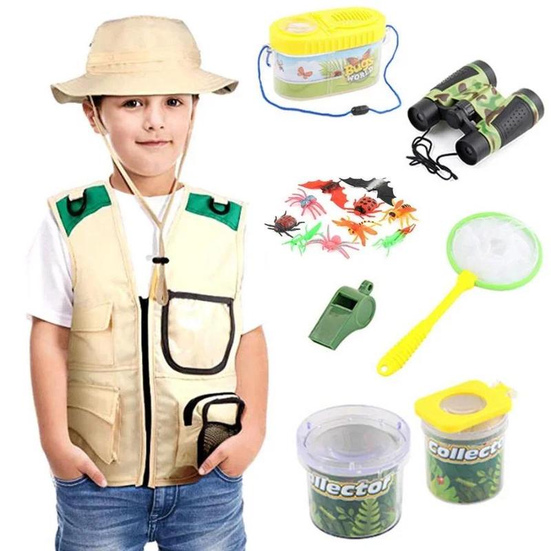 Kids Outdoor Explorer Kit Camping Toys Drawstring Bag Binoculars ...
