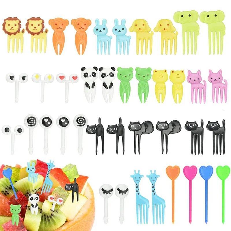 Animal Food Picks Mini Forks for Kids Cute Fruit Fork Bento Box ...