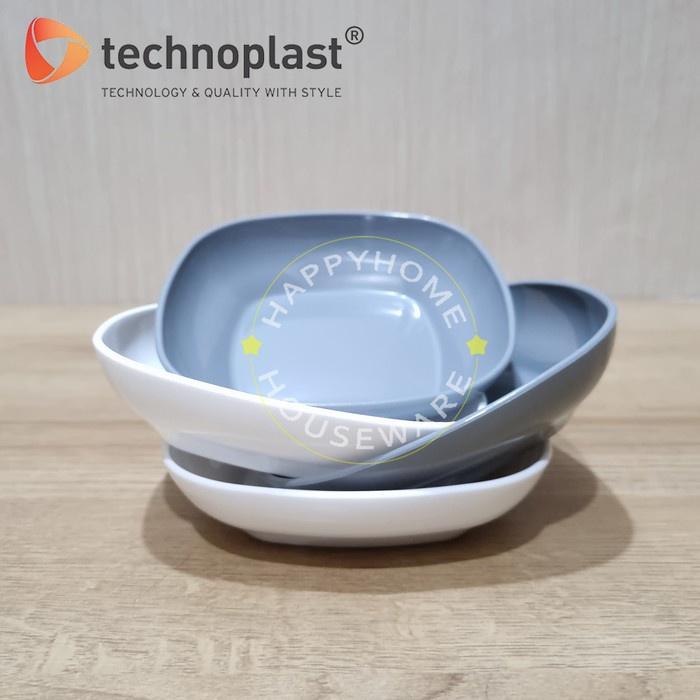 Jual TECHNOPLAST Monochrome Set Of 3Pcs Plate | Piring Segi | Kue 5in ...