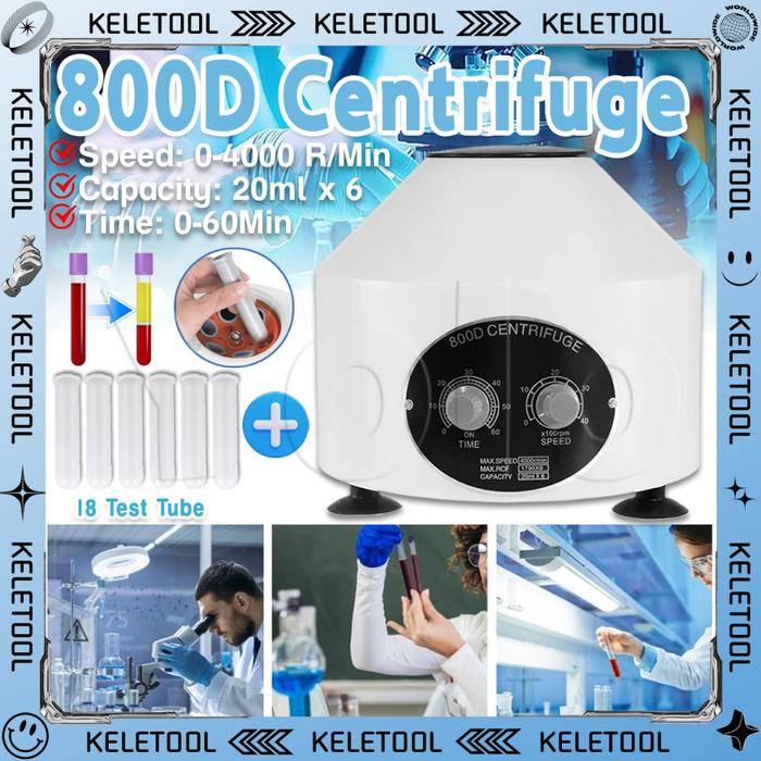 Jual KELETOOL Mini Alat Centrifuge 800D 6 Tabung 6000 Rpm Rumah Tangga ...
