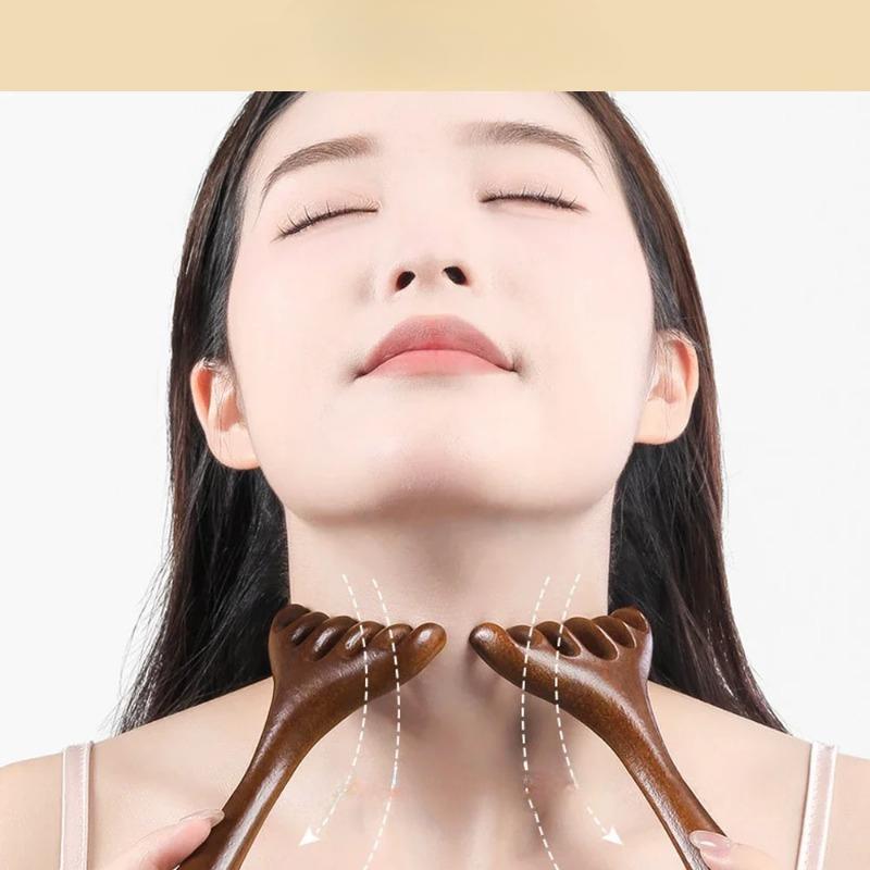 Head Meridian Massage Comb Natural Sandalwood Acupoint Massage Gua Sha ...