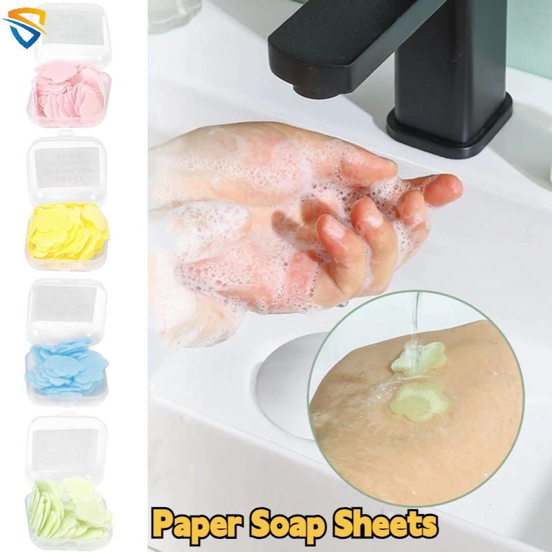 2 Boxes Portable Paper Soap Flowers Shape Disposable Soap Flakes ...
