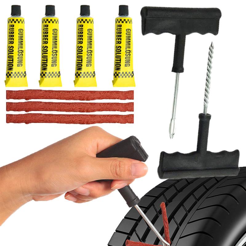 5Pcs Car Tire Repair Tool Set with Glue Rubber Stripes Tools - TikTok ...