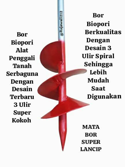 Jual Alat BOR Biopori Bor Tanah Manual 3 Ulir Bor Penggali Tanah ...