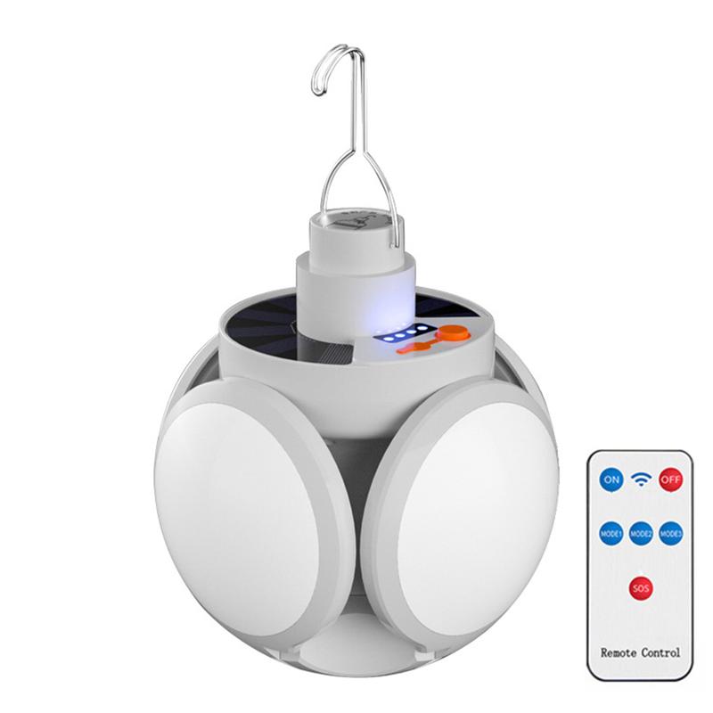 Solar LED Bulb Camping Light 500LM Deformable Football Night - TikTok ...