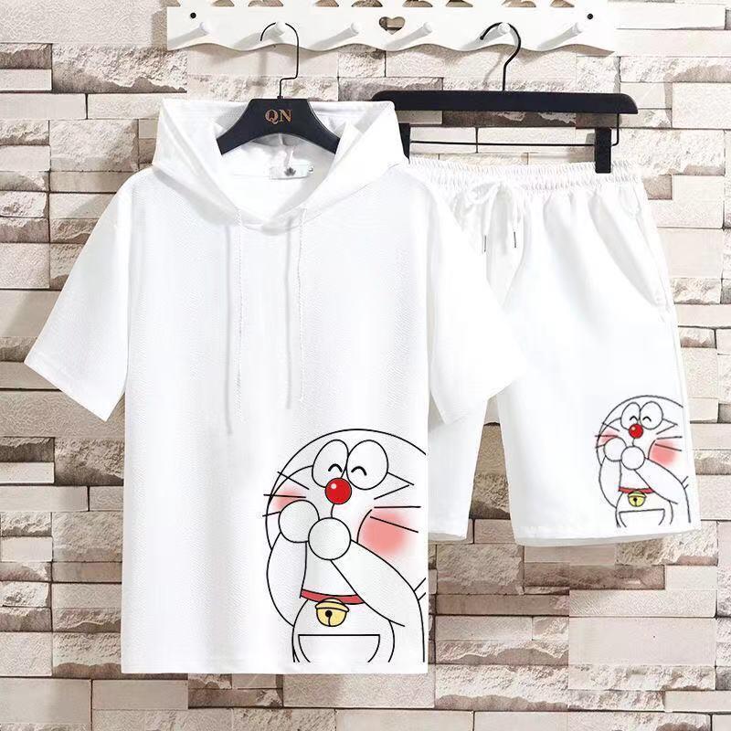 Set Sweater Doraemon, Baju Separuh Lengan dan Sut untuk Lelaki dan ...