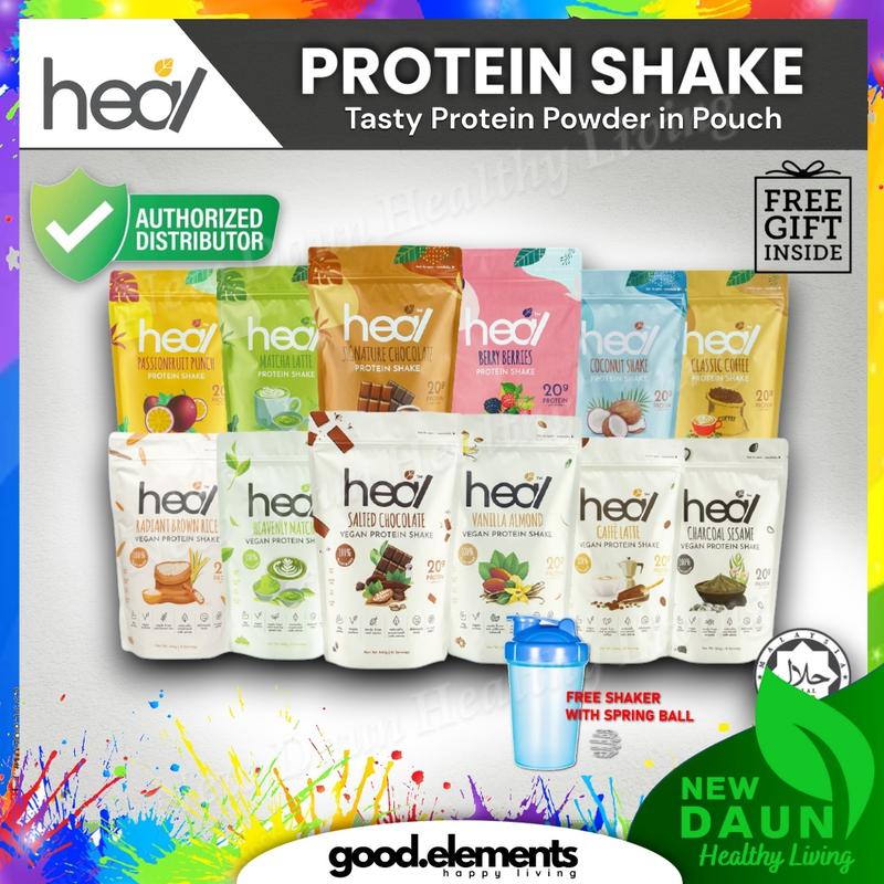HEAL PROTEIN SHAKE POUCH Powder Pack Whey Protein/Pea Protein/Plant ...