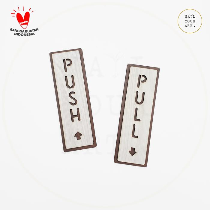 Promo SIGN KAYU VINTAGE - PUSH PULL KOTAK - Signage Cafe / Rumah Untuk ...