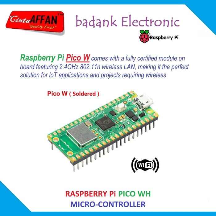 Jual Raspberry Pi PICO WH WIFI 2.4GHz 802.11n Wireless LAN - Jakarta ...